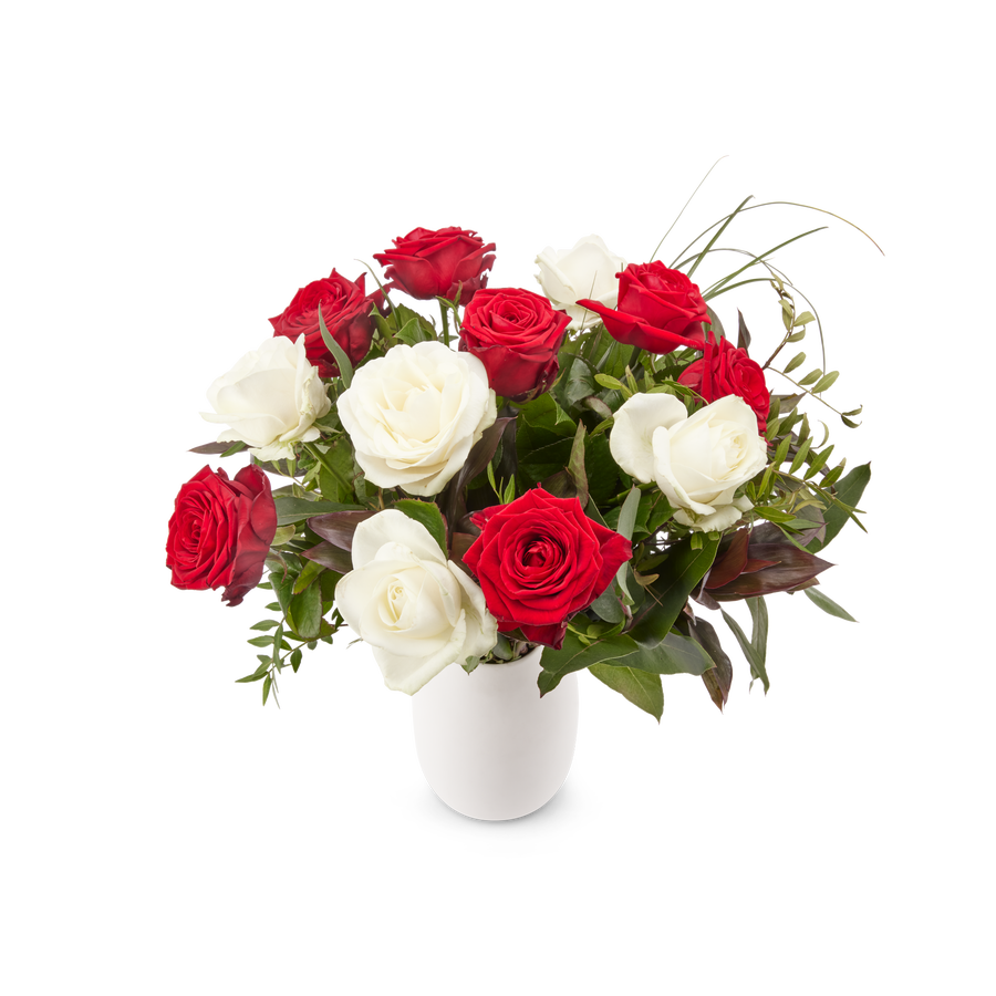 Boeket rozen rood wit - De mooiste rozen in rood en wit | YourSurprise