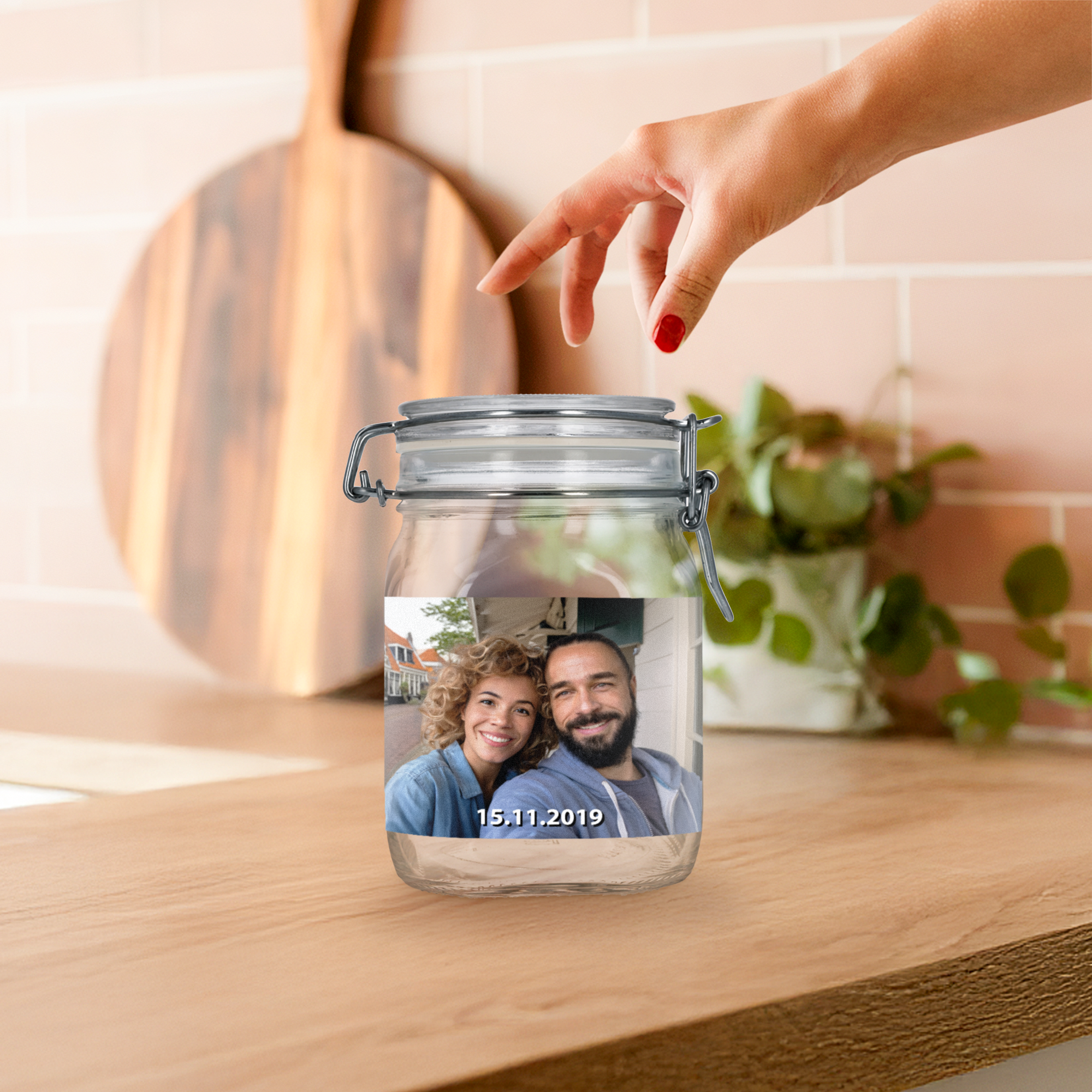 Glass jar with lid - personalised | YourSurprise