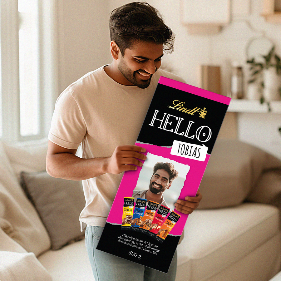 Personlig Lindt Hello Chocolate Bar | YourSurprise