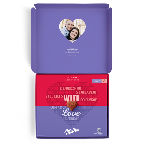 Personalised Milka Heart christmas gift - 110 grams