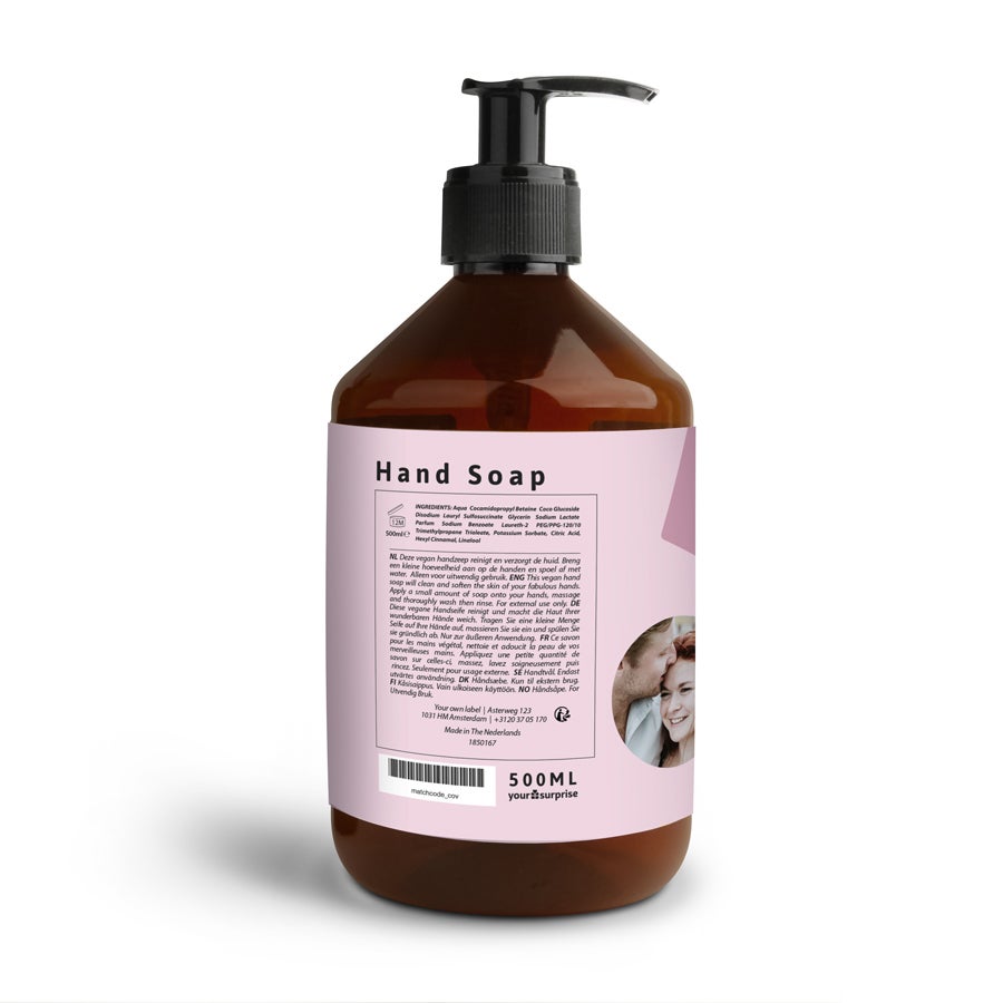 Gepersonaliseerde handzeep met foto en tekst | YourSurprise