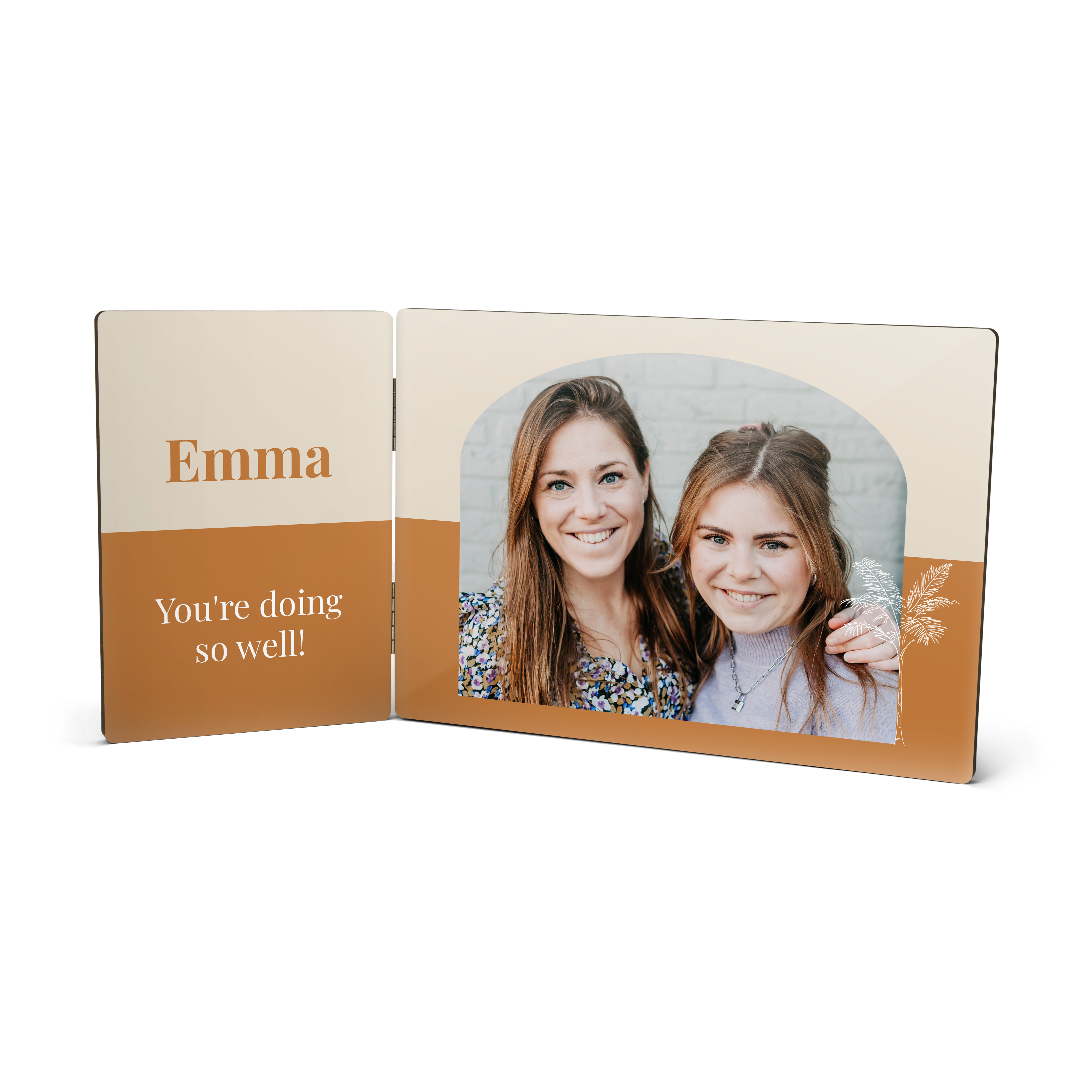 Hinged photo frame with photo and text | YourSurprise