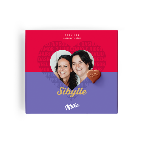 Personalised Milka Heart christmas gift - 110 grams
