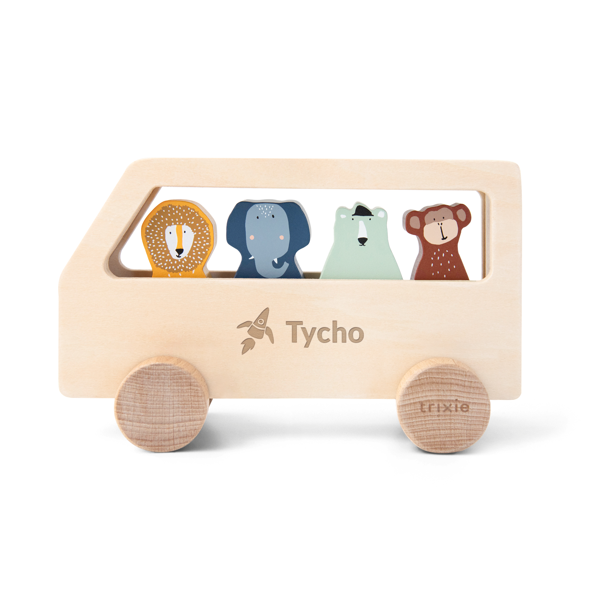 Gepersonaliseerde houten dierenbus speelgoed | YourSurprise