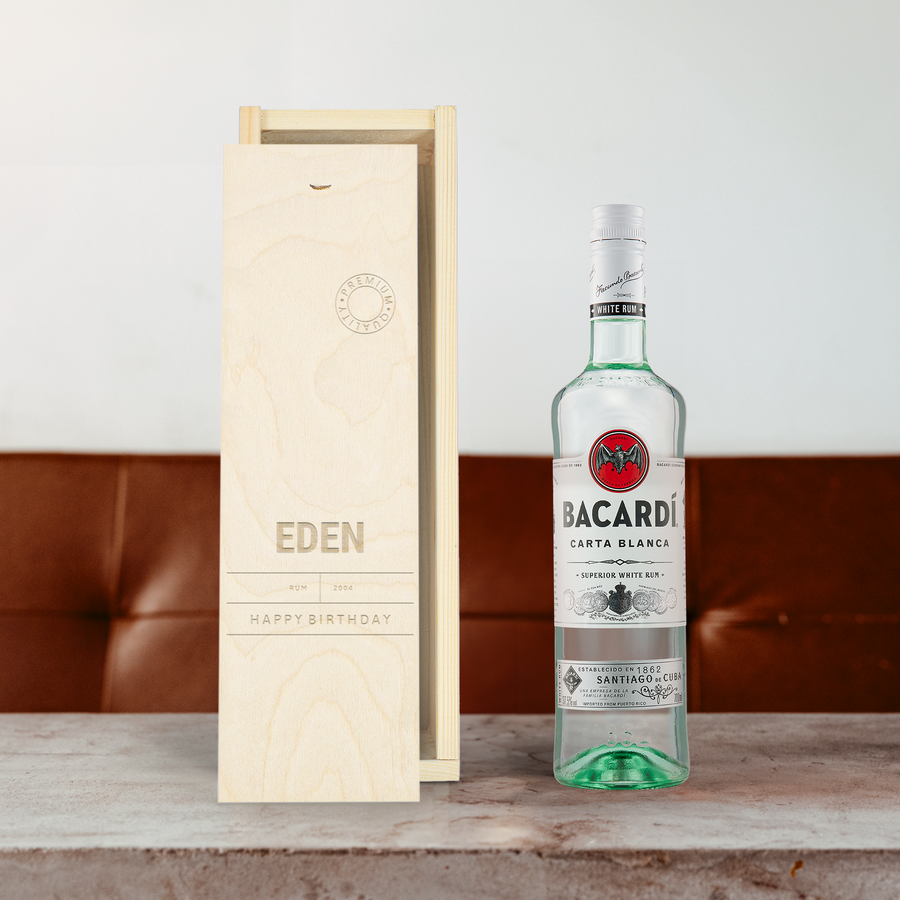 Personalised Bacardi white rum gift YourSurprise