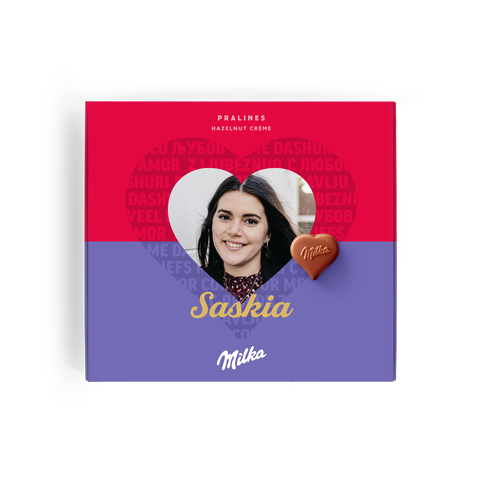 Personalised Milka Heart christmas gift - 110 grams