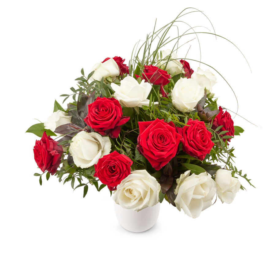 Boeket rozen rood wit - De mooiste rozen in rood en wit | YourSurprise
